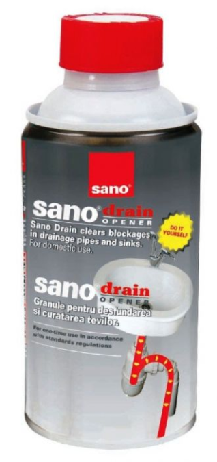 Tīrīšanas līdzeklis kanalizācijai SANO Drain opener granulas, 200g